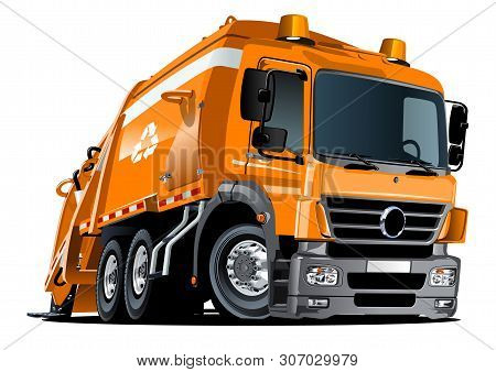 Cartoon Garbage Truck Vector & Photo (Free Trial) | Bigstock