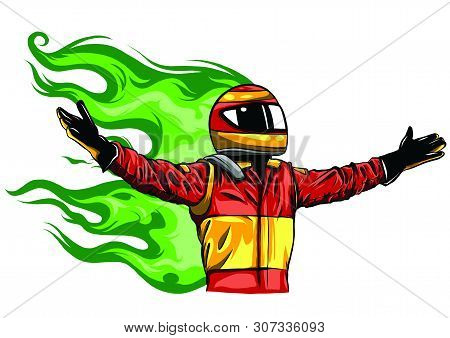 Car Racing Man Vector & Photo (Free Trial) | Bigstock