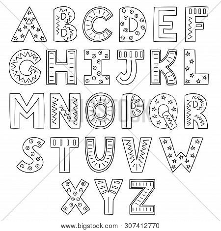 Black White Alphabet Vector & Photo (Free Trial) | Bigstock