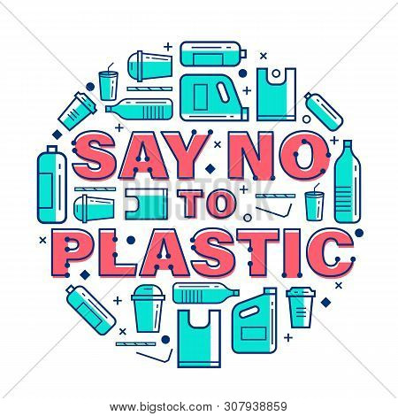 Say No Plastic Banner Vector & Photo (Free Trial) | Bigstock