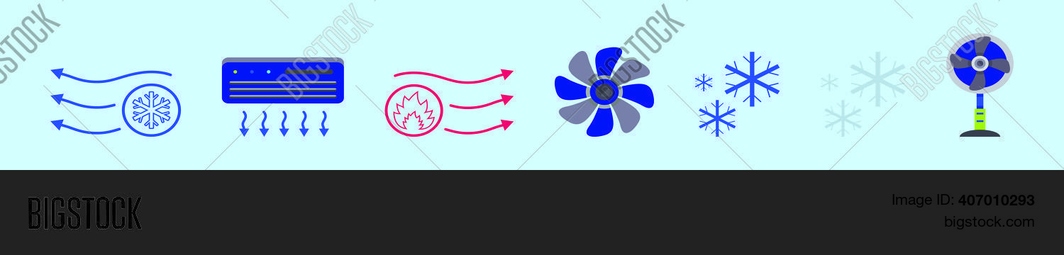 Set Hvac Cartoon Icon Vector & Photo (Free Trial) | Bigstock