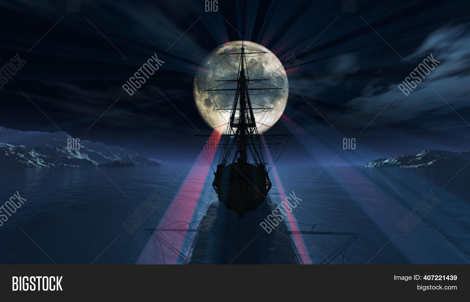 Old Ship Night Full Image & Photo (Free Trial) | Bigstock