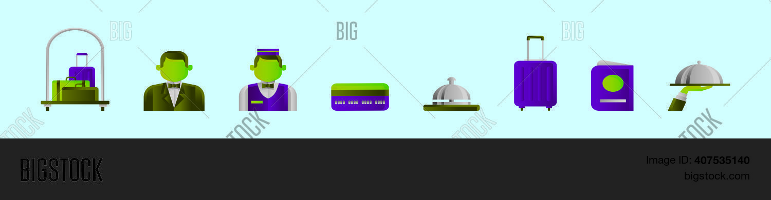 Set Concierge Cartoon Vector & Photo (Free Trial) | Bigstock
