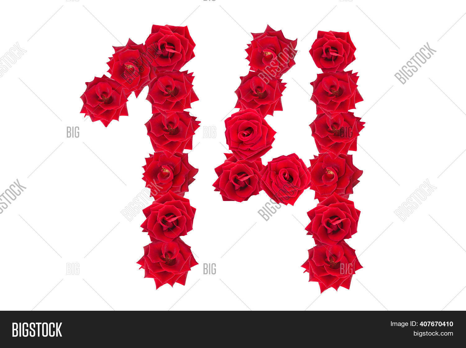 Numeral 14 Made Red Image & Photo (Free Trial) | Bigstock