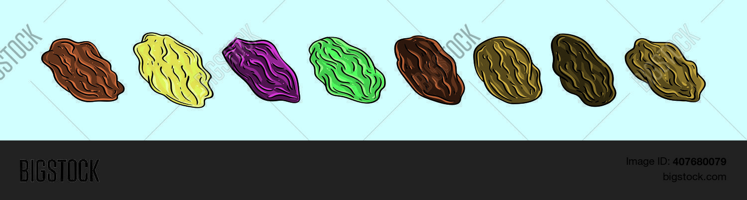 Set Raisin Cartoon Vector & Photo (Free Trial) | Bigstock