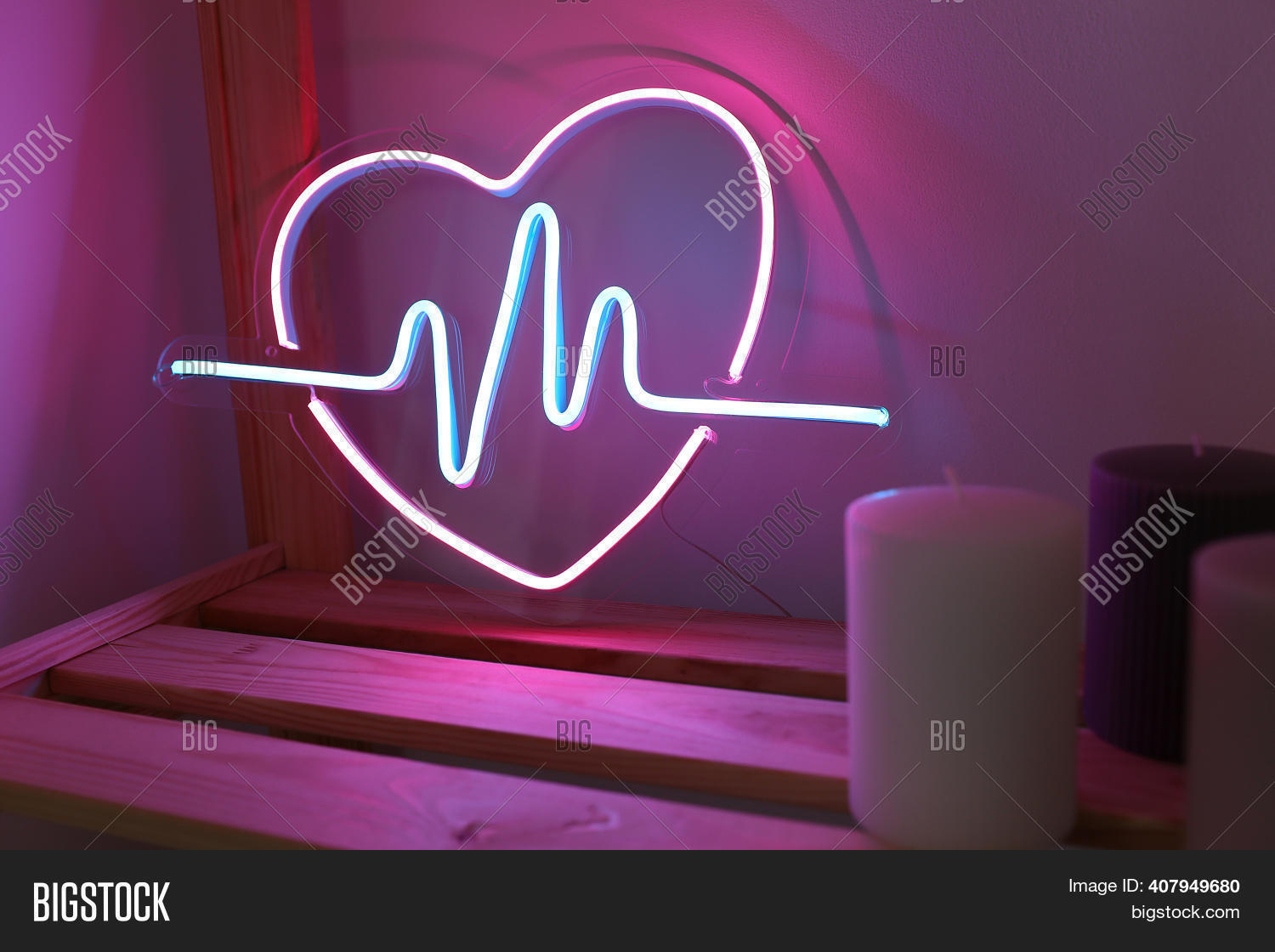 Neon Sign Pink Blue Image & Photo (Free Trial) | Bigstock