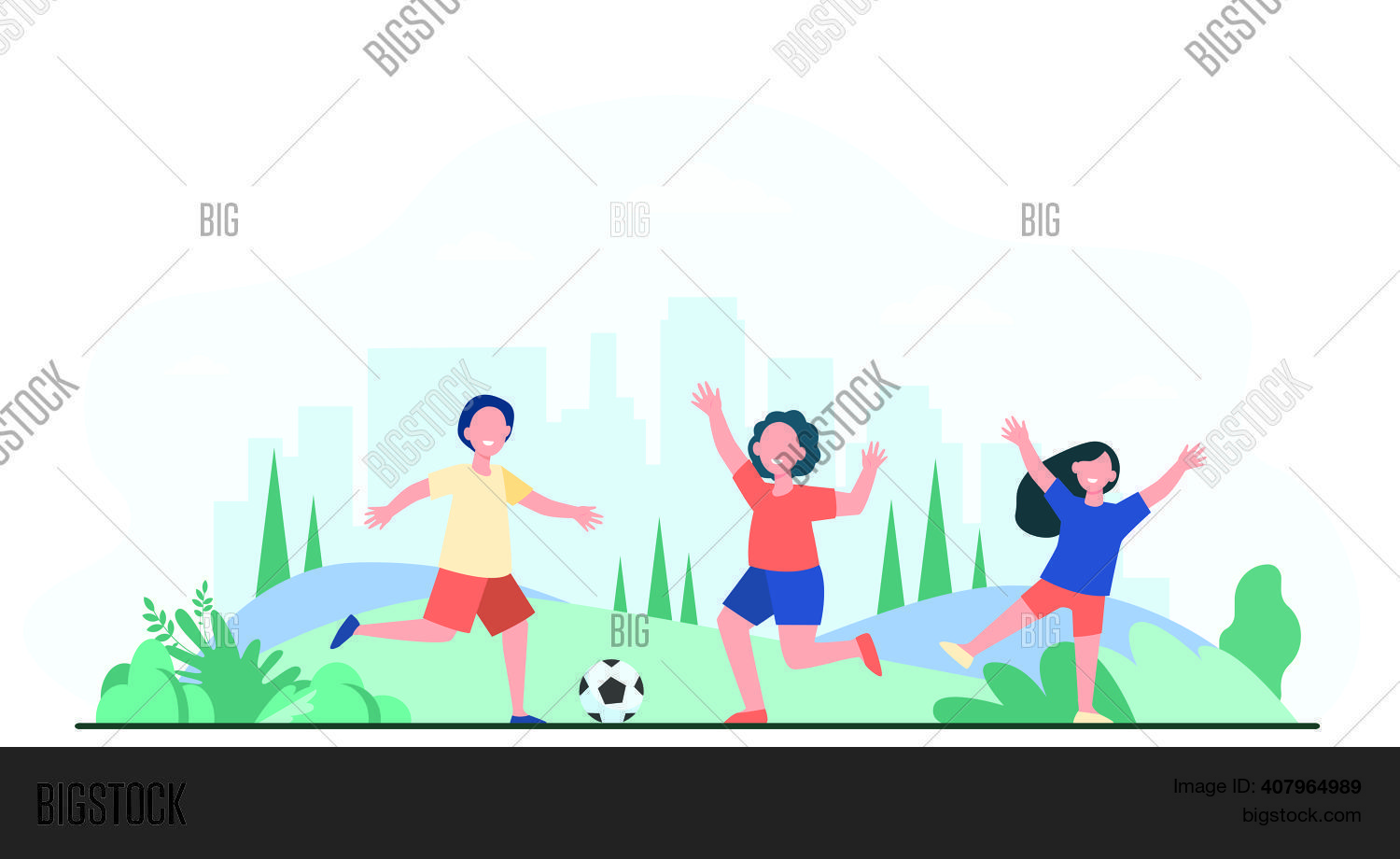Happy Active Children Vector & Photo (Free Trial) | Bigstock