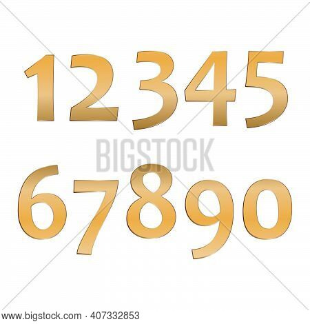 Set Gold Numbers 3d Vector & Photo (Free Trial) | Bigstock