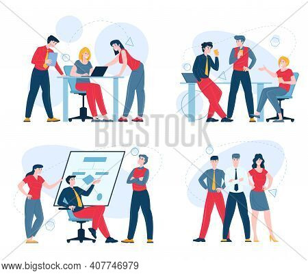 Teamwork Concept Flat Vector & Photo (Free Trial) | Bigstock