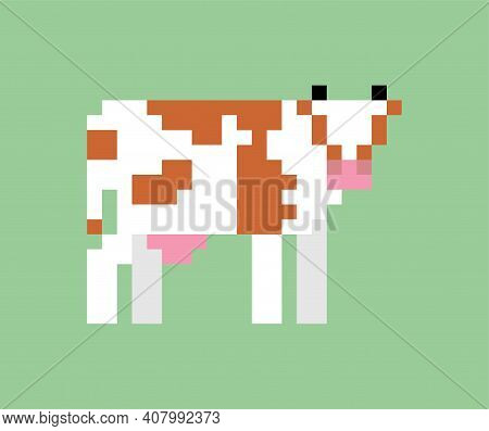 Cow Pixel Art. 8 Bit Vector & Photo (Free Trial) | Bigstock