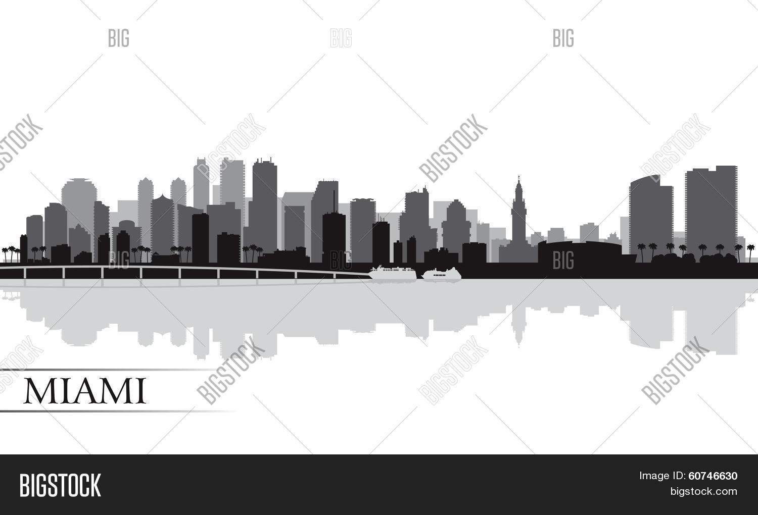Miami City Skyline Vector & Photo (Free Trial) | Bigstock