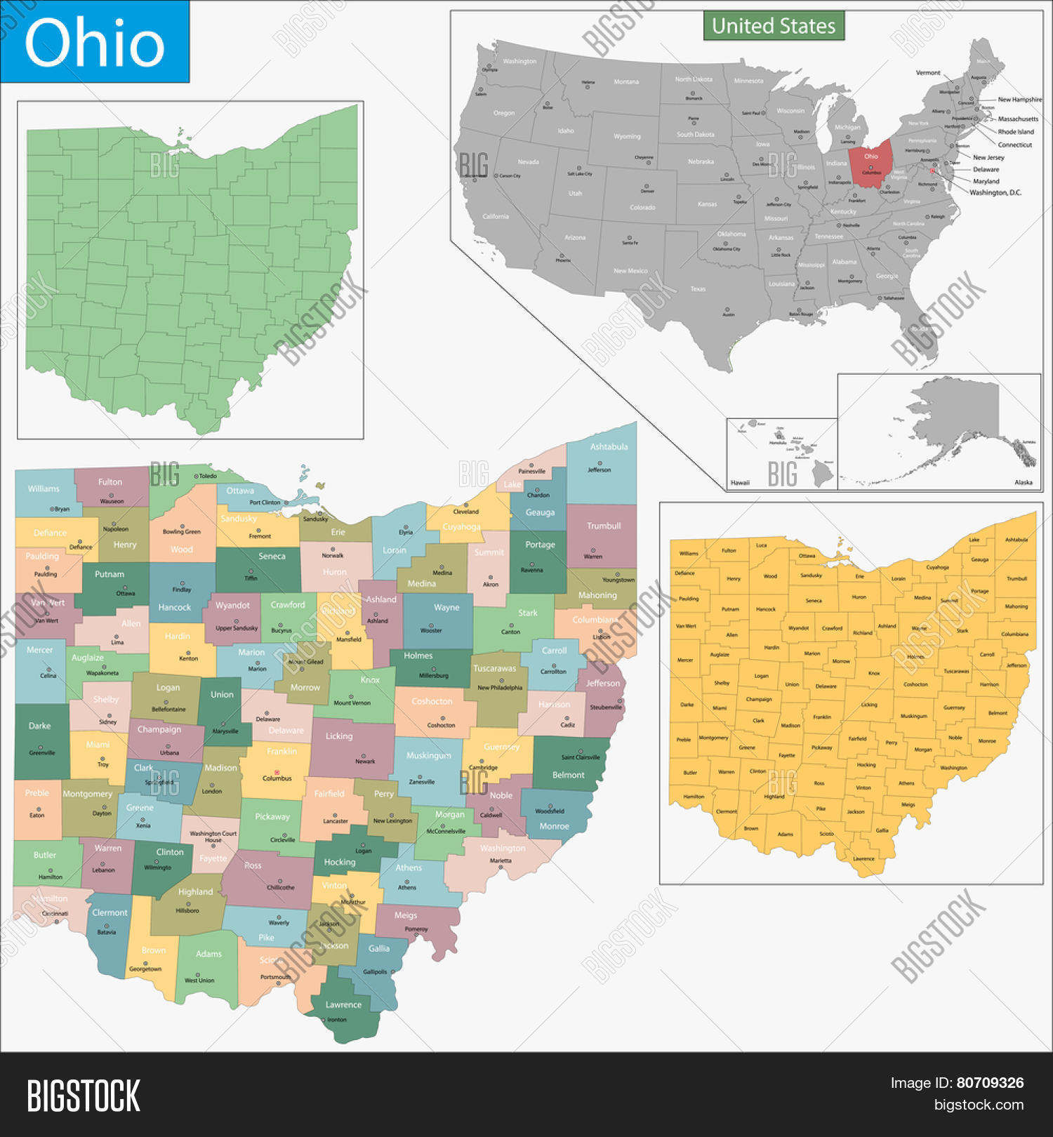 Map Ohio State Image & Photo (Free Trial) | Bigstock