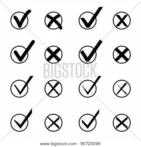 Set Check Marks Xs Vector & Photo (Free Trial) | Bigstock