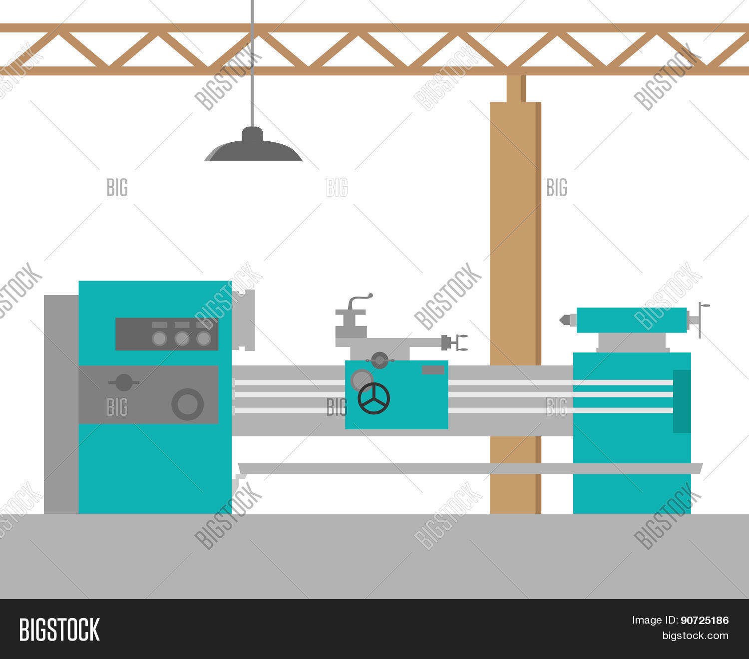 Metal Lathe Workshop Vector & Photo (Free Trial) | Bigstock