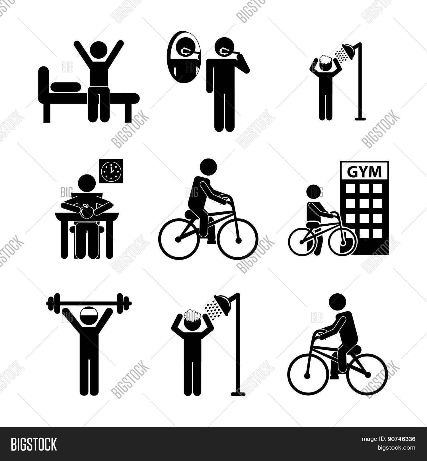 Daily Routine Over Vector & Photo (Free Trial) | Bigstock