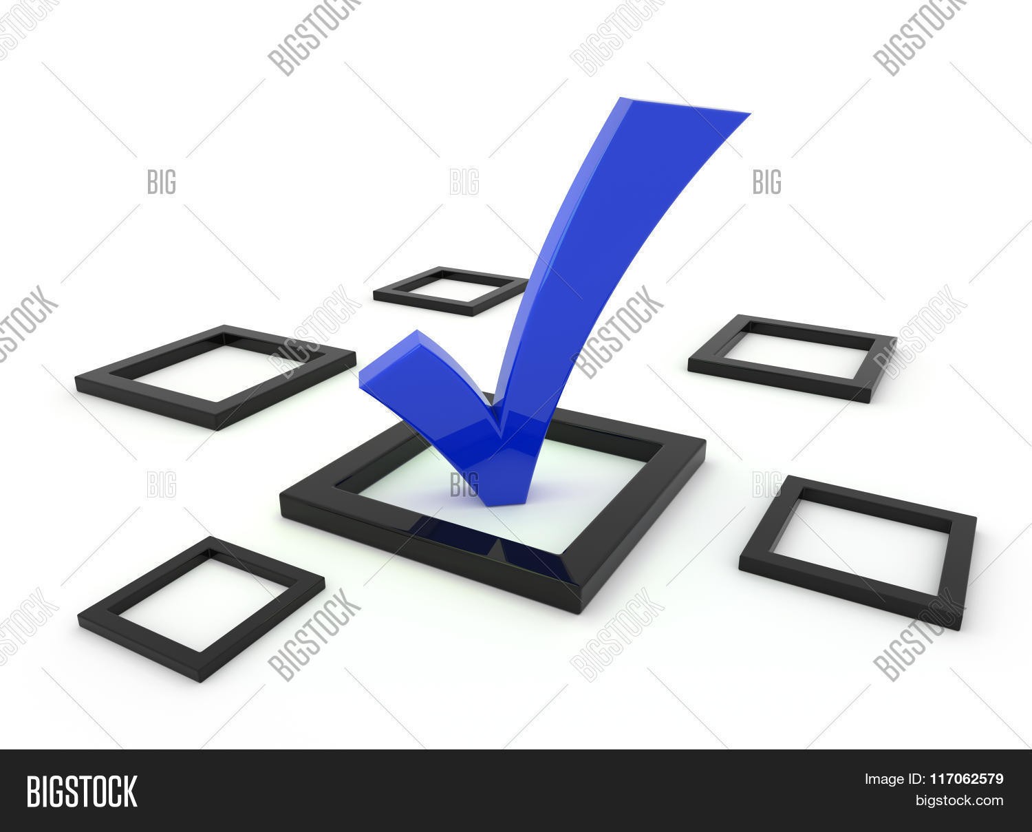 Blue 3D Tick Symbol Image & Photo (Free Trial) | Bigstock