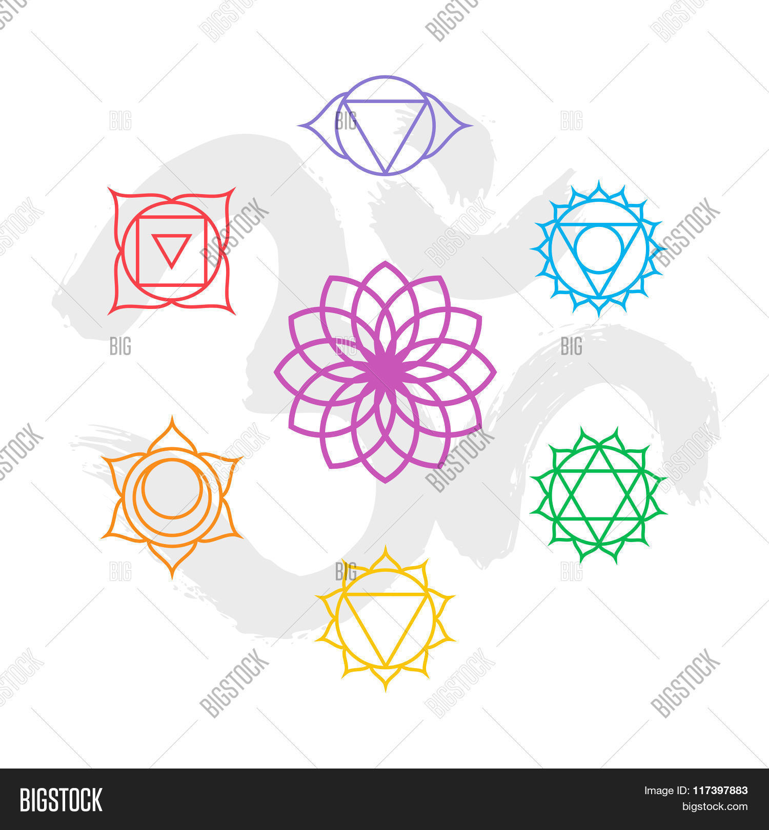 Color Chakra Icon Set Vector & Photo (Free Trial) | Bigstock