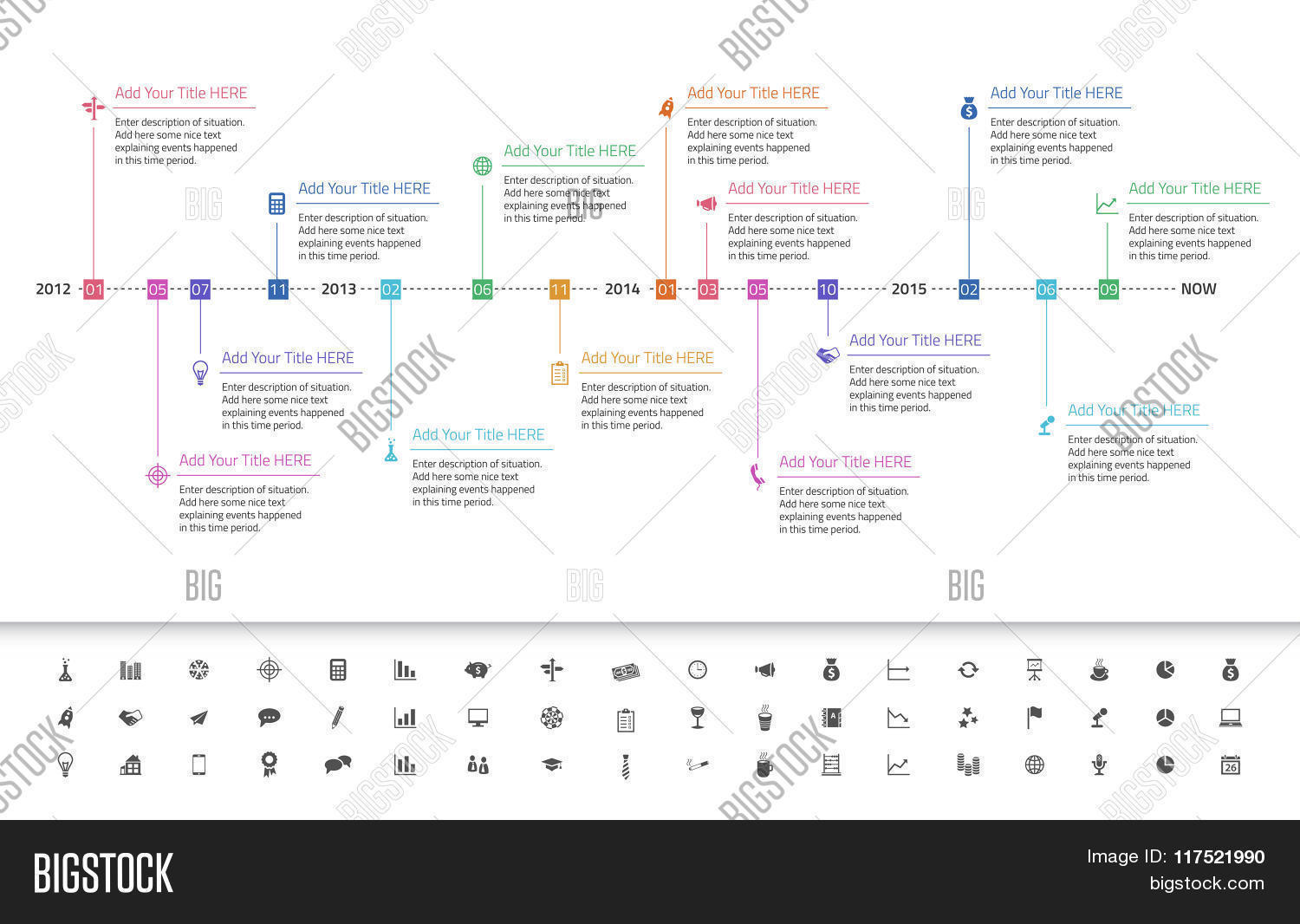 Modern Flat Timeline Vector & Photo (Free Trial) | Bigstock