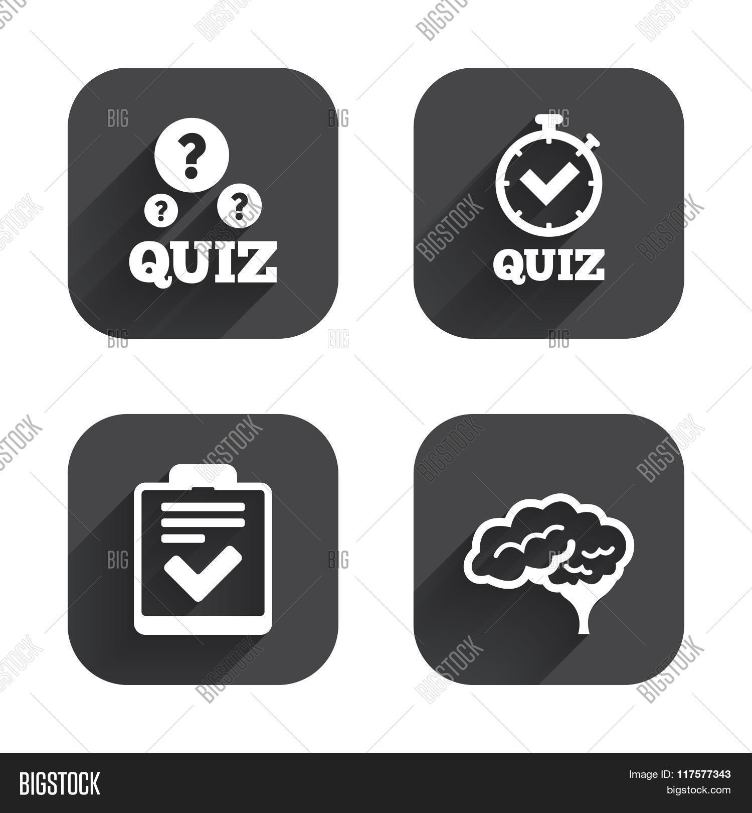 Quiz Icons. Checklist Vector & Photo (Free Trial) | Bigstock