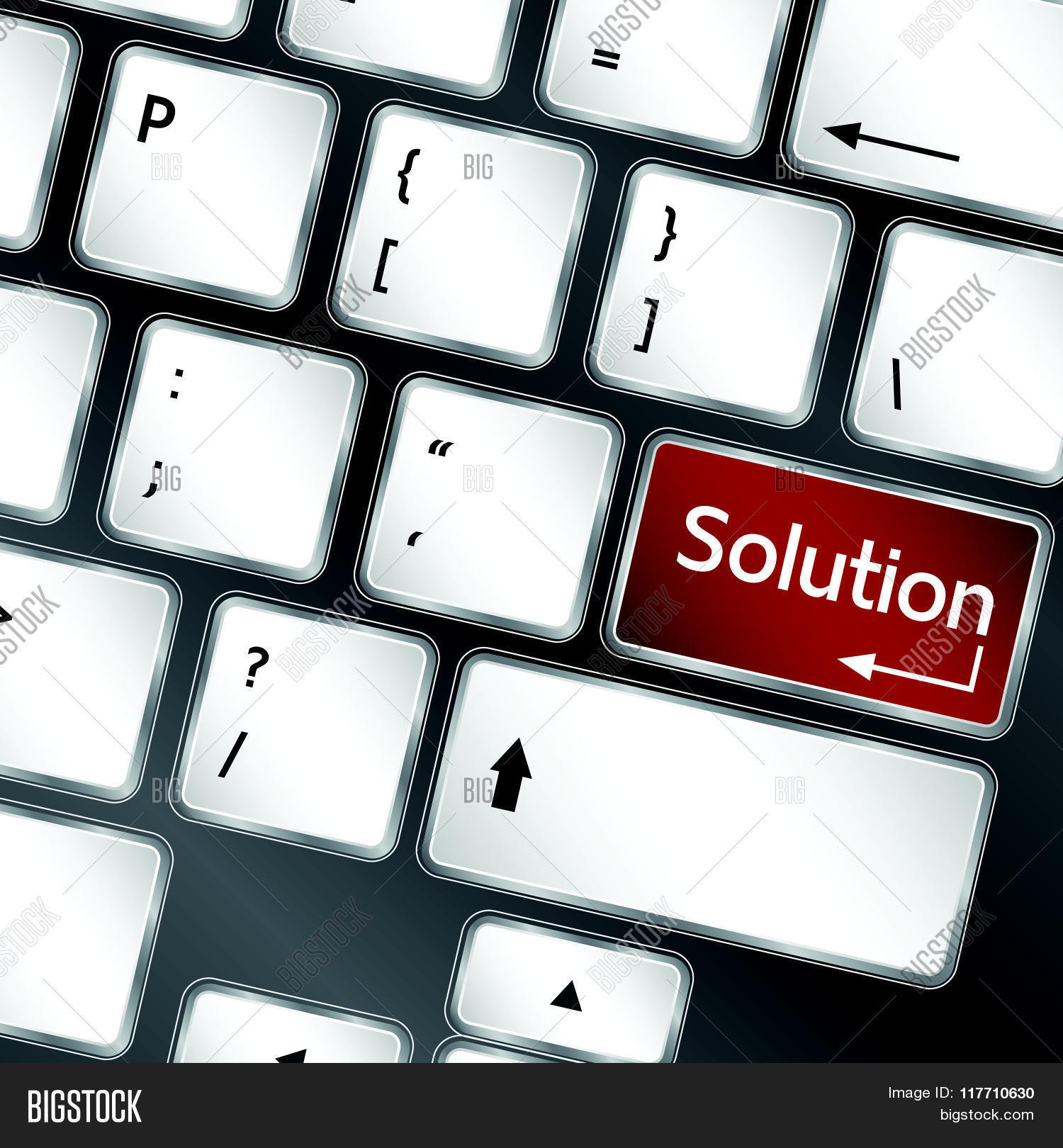 Solution Button On Vector & Photo (Free Trial) | Bigstock