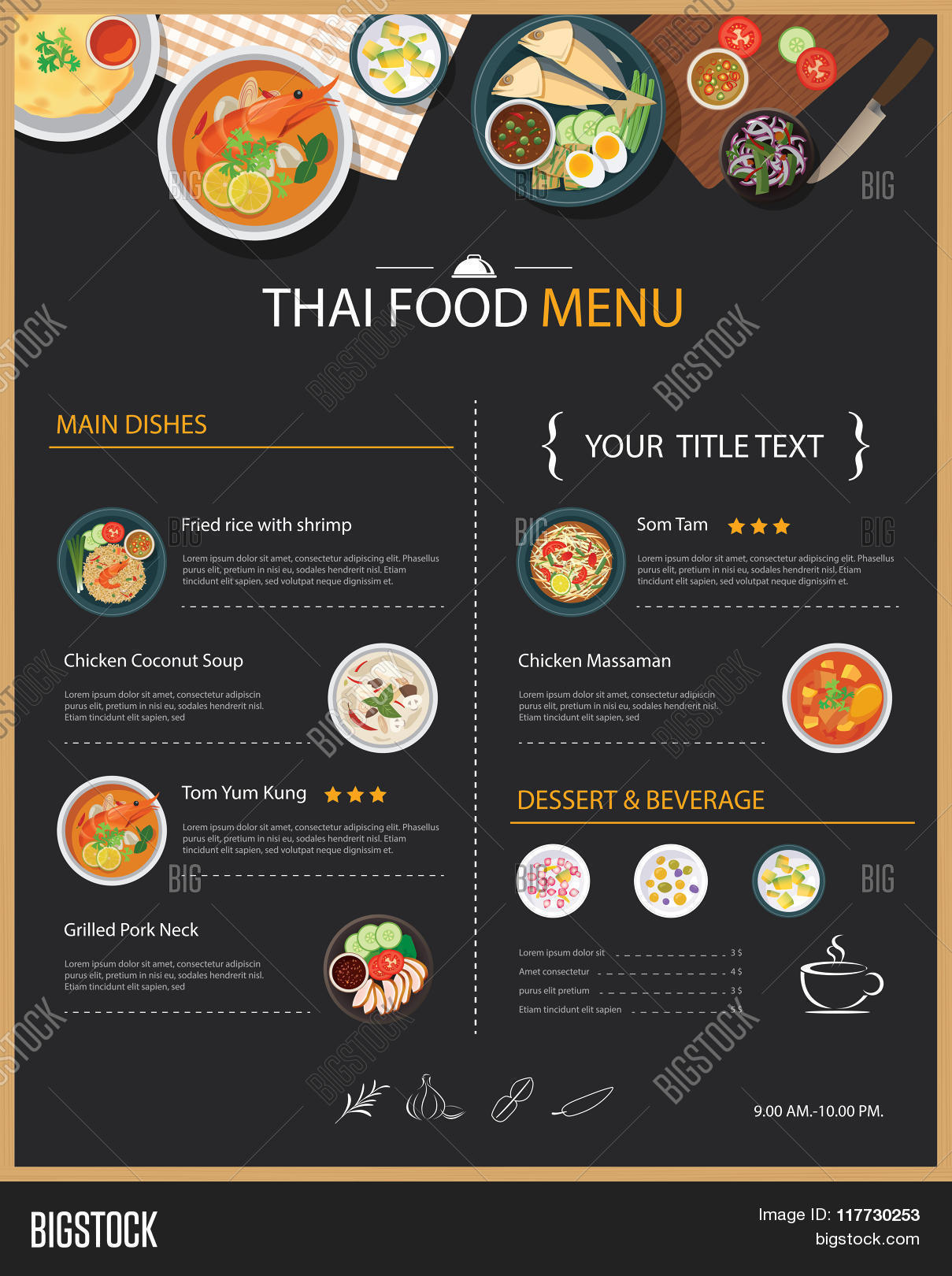 Vector Thai Food Vector & Photo (Free Trial) | Bigstock