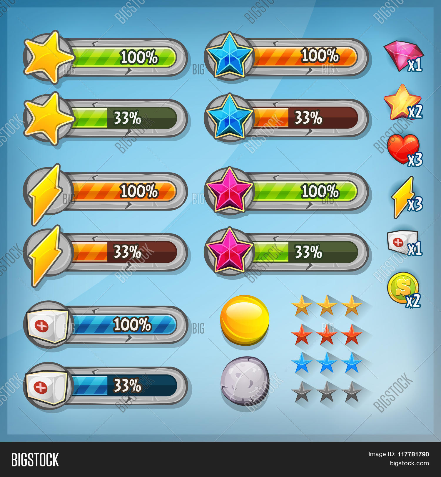 Game Ui Kit Icons Vector & Photo (Free Trial) | Bigstock