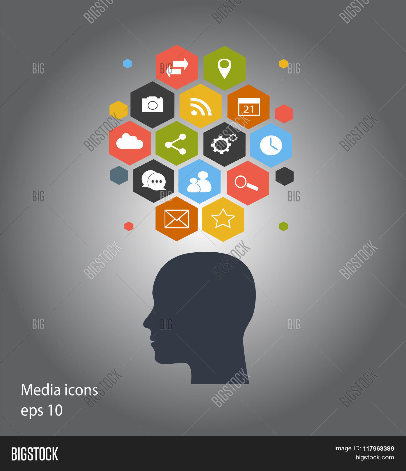 Flat Human Head Vector & Photo (Free Trial) | Bigstock