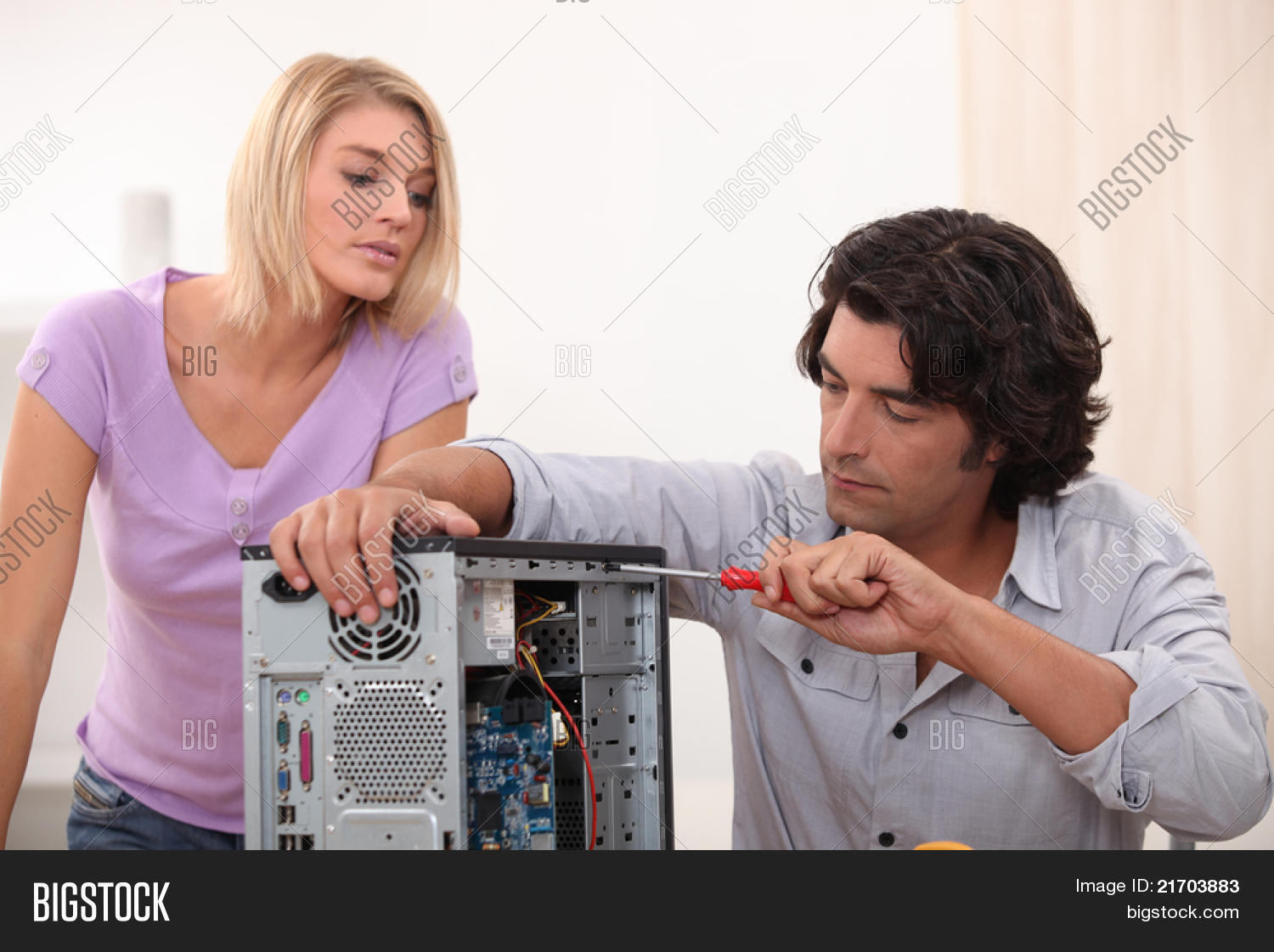 Man Fixing Computer Image & Photo (Free Trial) | Bigstock