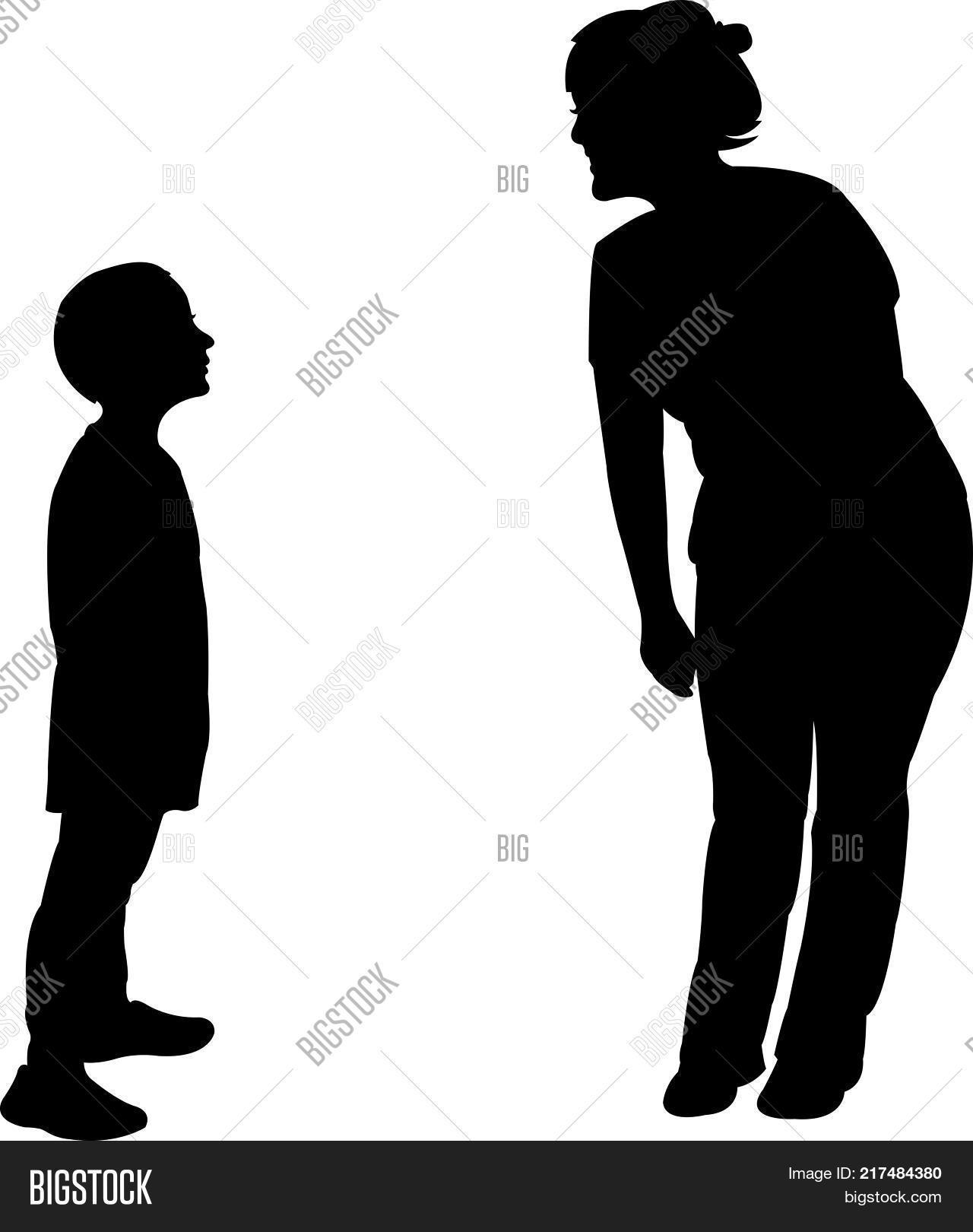 Woman Speaking Boy, Vector & Photo (Free Trial) | Bigstock