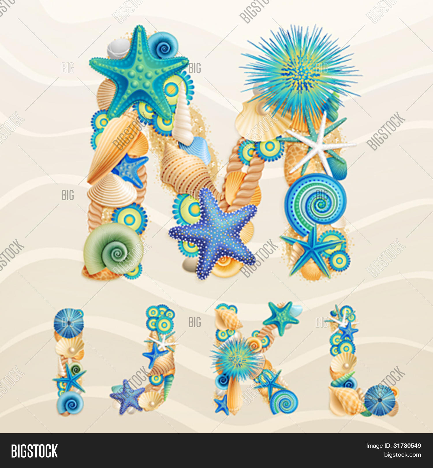 Vector Sea Life Font Vector & Photo (Free Trial) | Bigstock