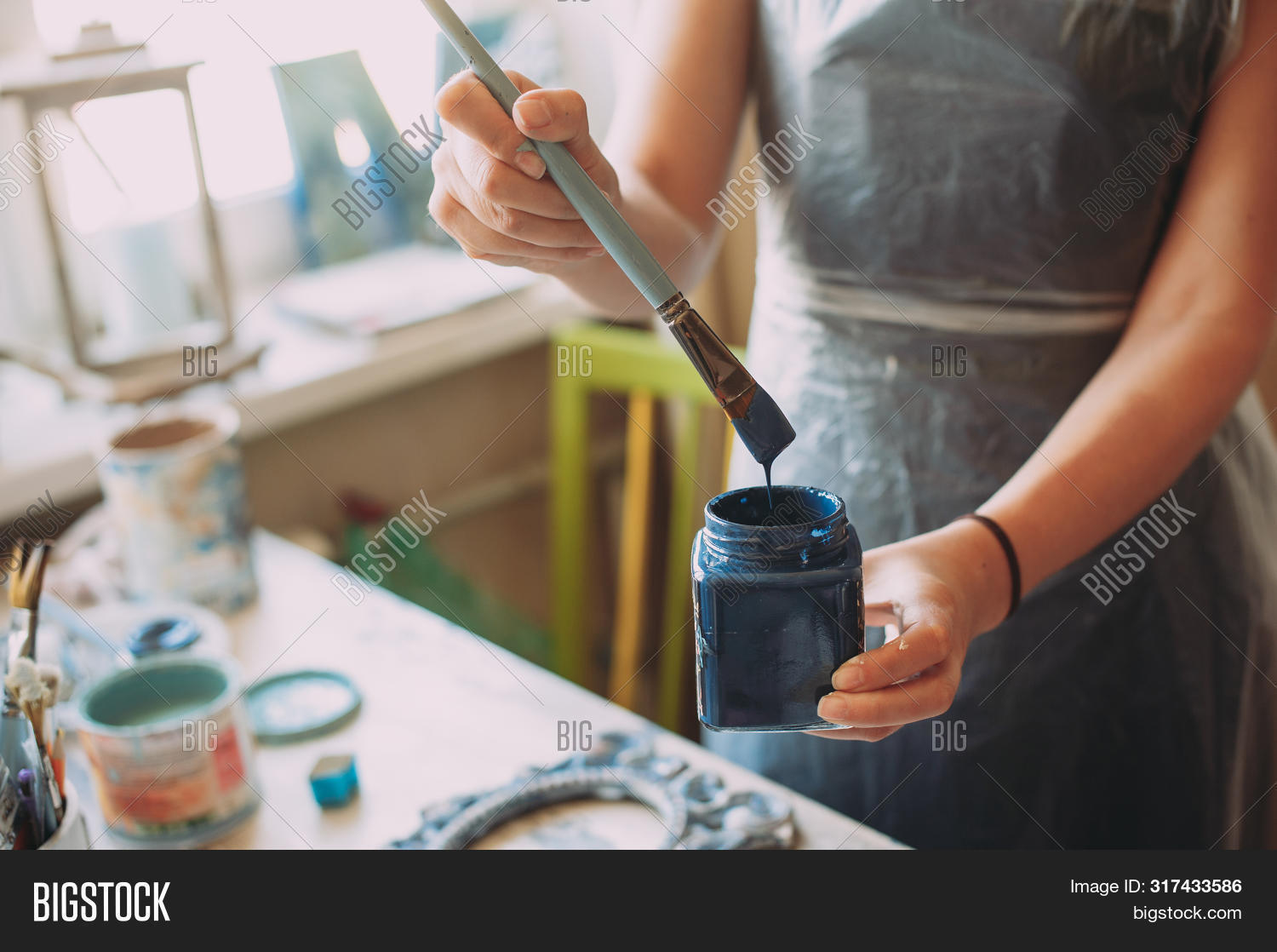 Dip Brush Jar Paints. Image & Photo (Free Trial) | Bigstock