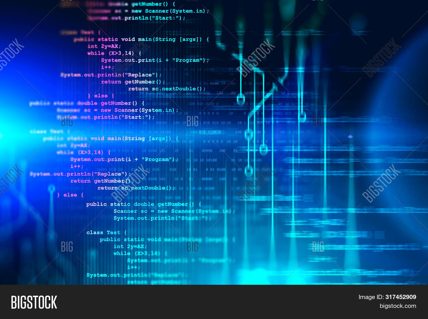 Lines Code Over Bright Image & Photo (Free Trial) | Bigstock