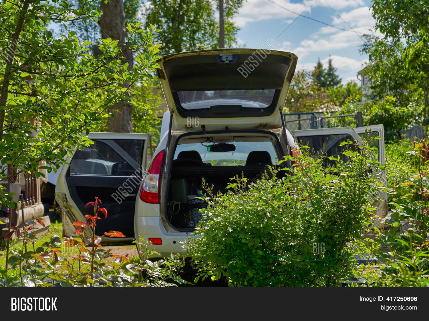 White Car Open Doors, Image & Photo (Free Trial) | Bigstock