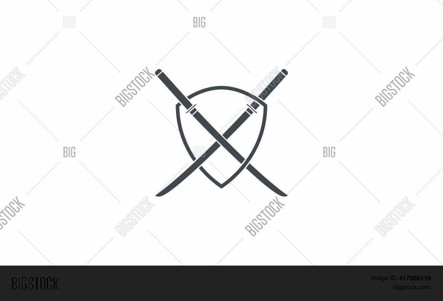 Two Sword Shield Icon Vector & Photo (Free Trial) | Bigstock