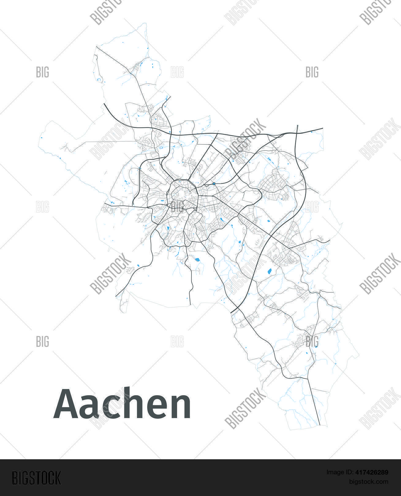 Aachen Map. Detailed Vector & Photo (Free Trial) | Bigstock