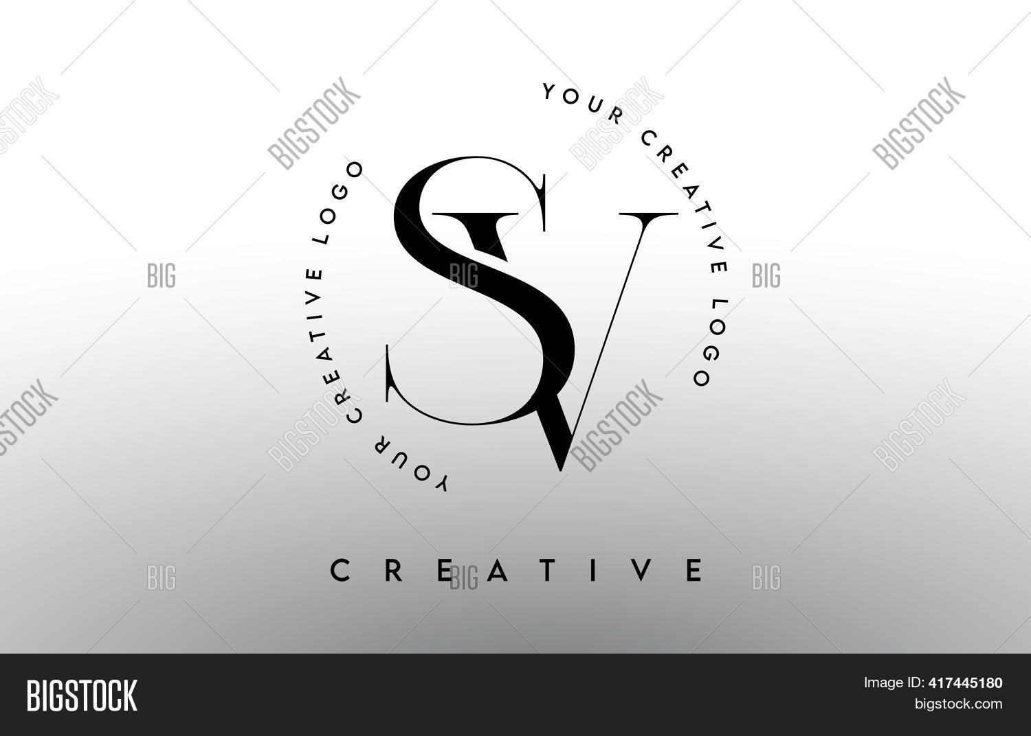 Sv Letter Logo Design Vector & Photo (Free Trial) | Bigstock