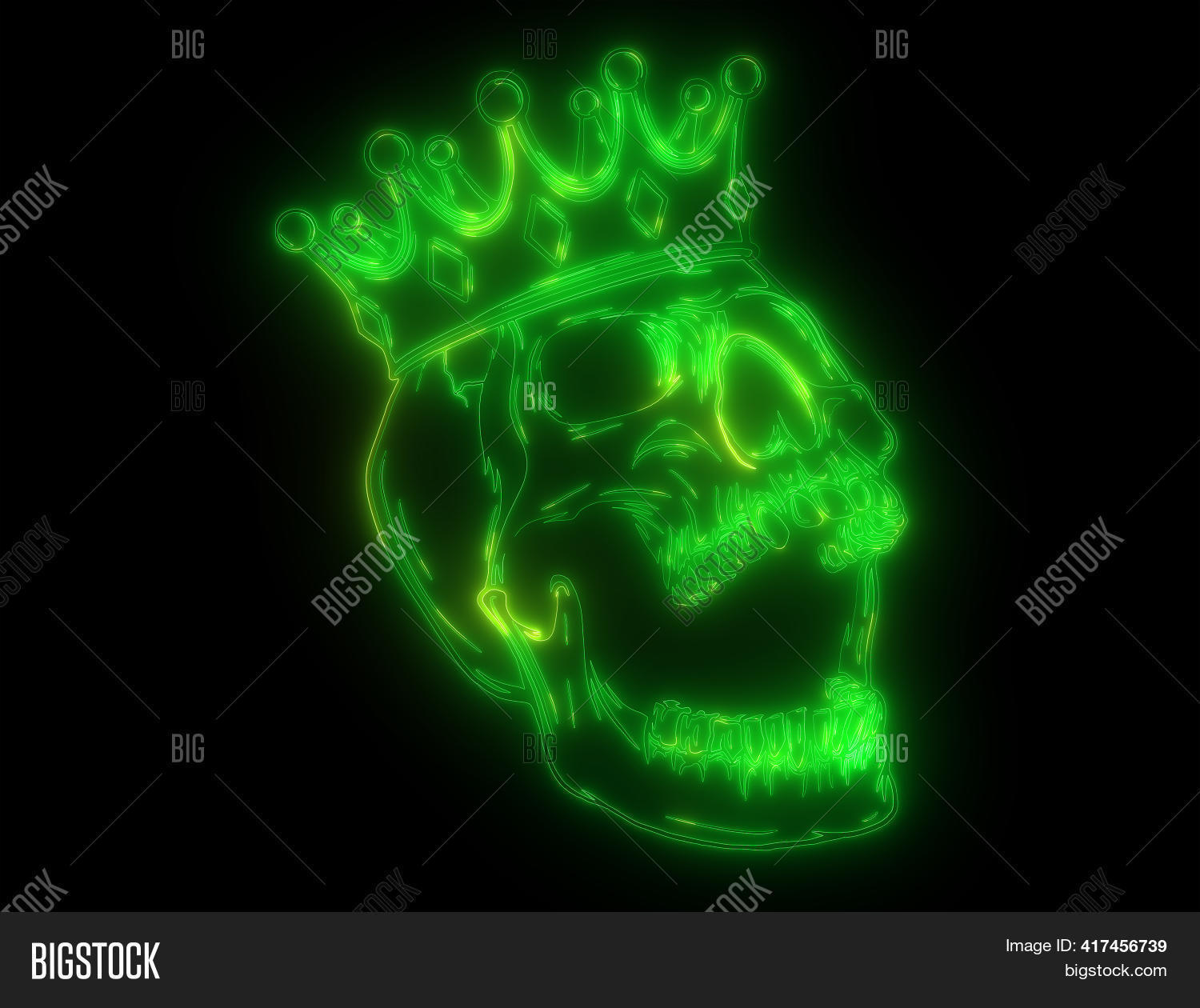 Green Light Neon King Image & Photo (Free Trial) | Bigstock