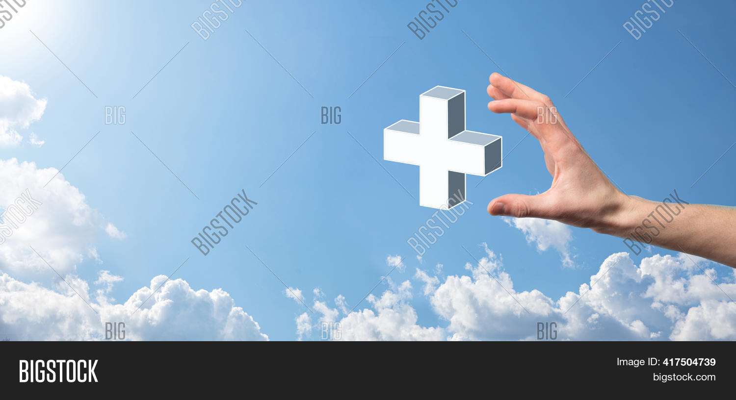 Hand Hold 3D Plus Icon Image & Photo (Free Trial) | Bigstock