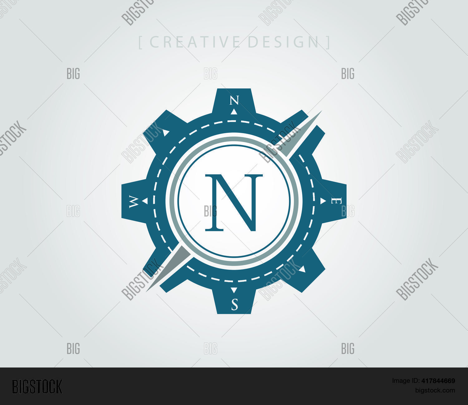 Compass Badge Letter Vector & Photo (Free Trial) | Bigstock