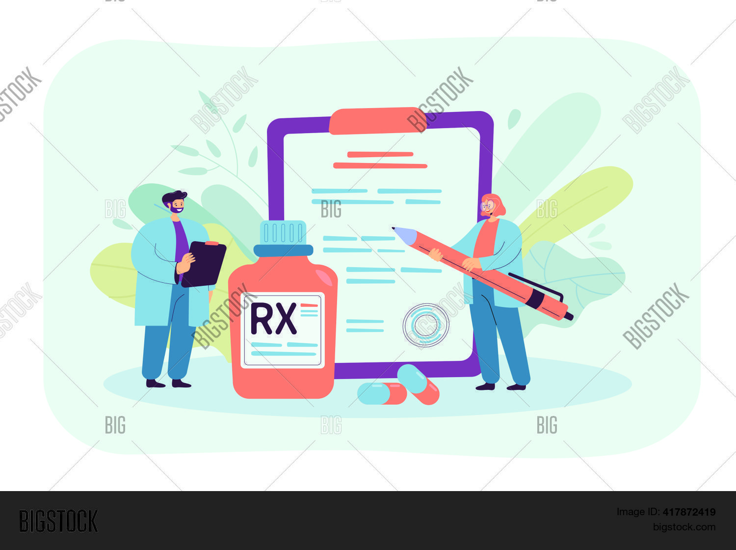 Rx Prescription Flat Vector & Photo (Free Trial) | Bigstock