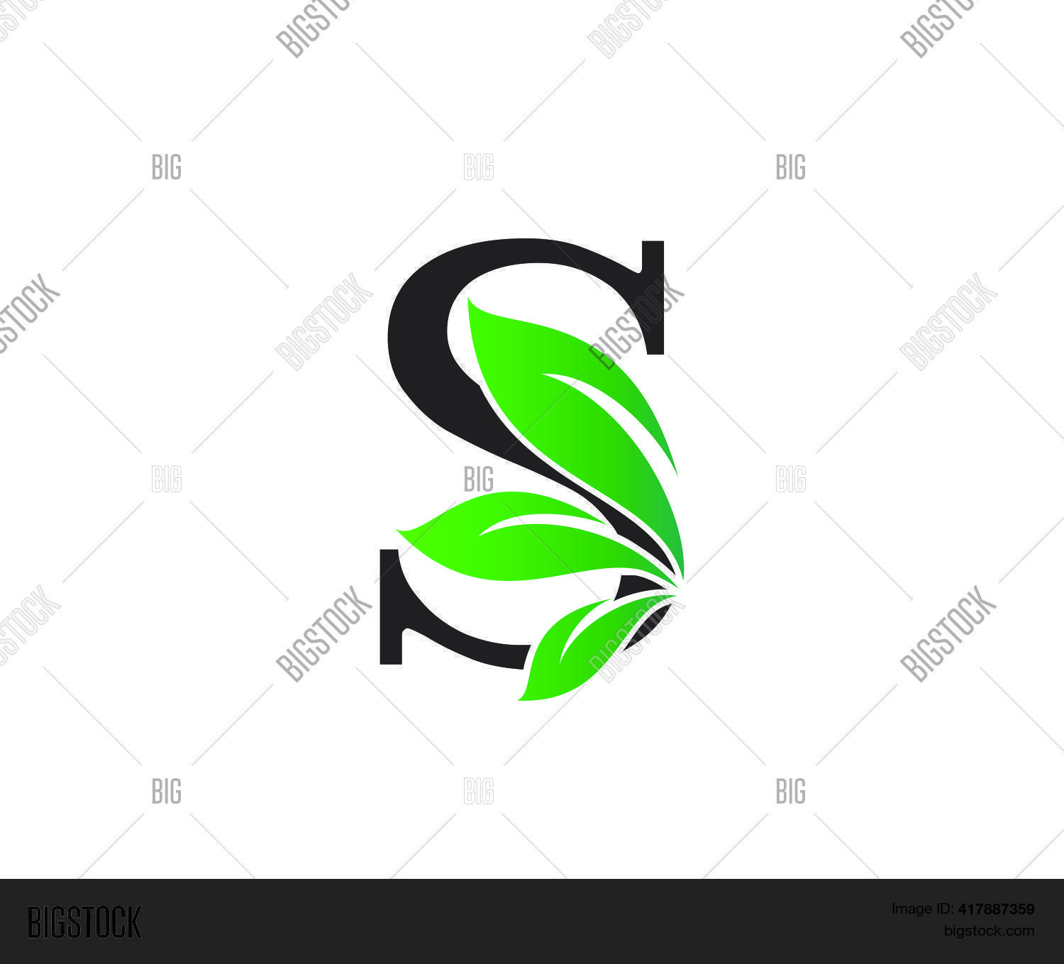 Letter S Logo Green Vector & Photo (Free Trial) | Bigstock