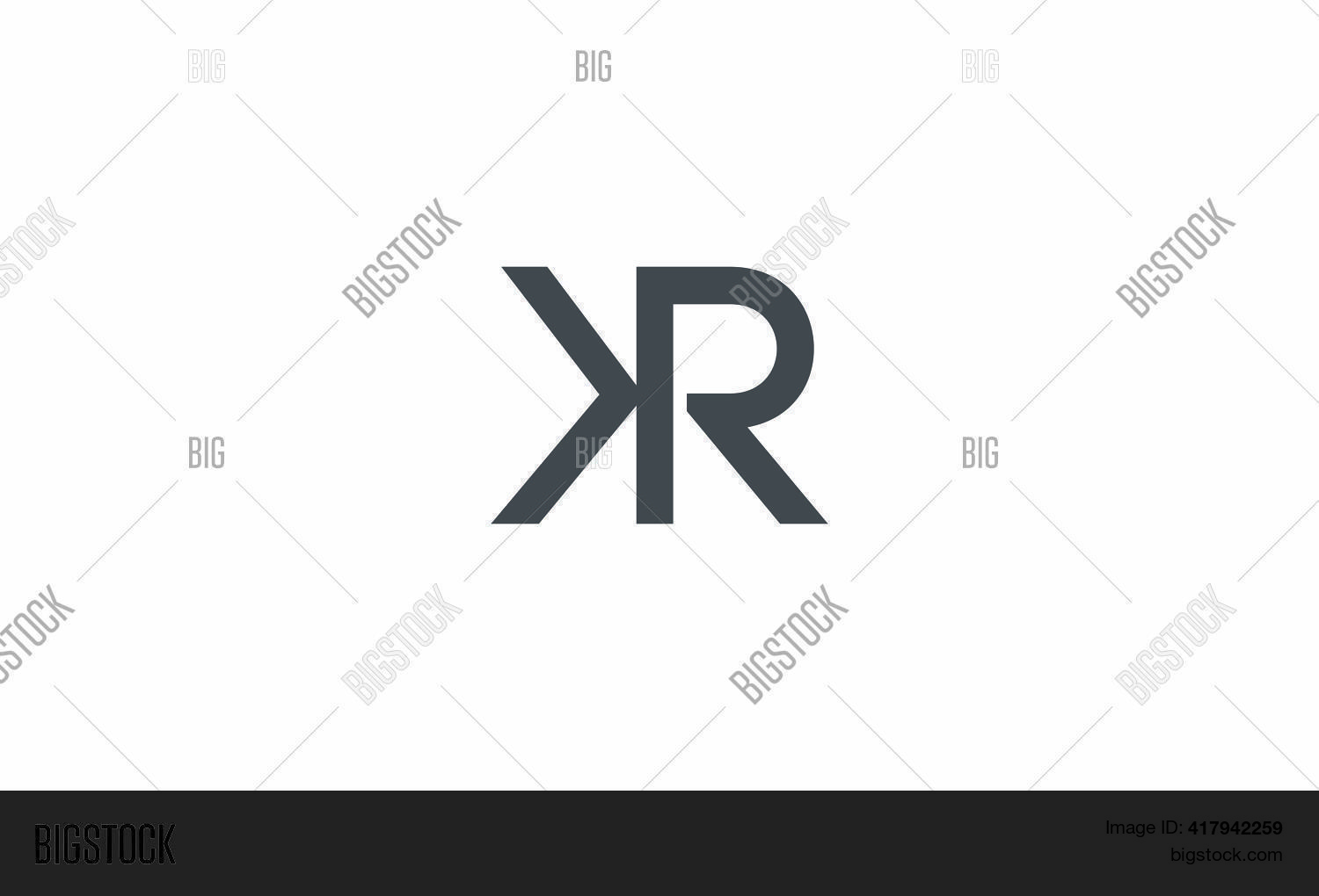 Kr Logo Letter Vector & Photo (Free Trial) | Bigstock