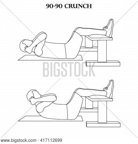 90-90 Crunch Exercise Vector & Photo (Free Trial) | Bigstock