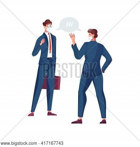 Two People Waving Vector & Photo (Free Trial) | Bigstock