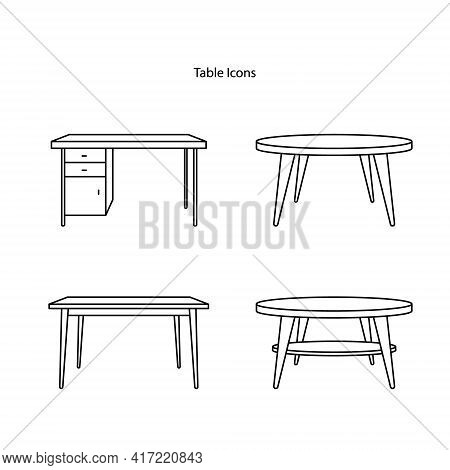 Table Icon Set Vector & Photo (Free Trial) | Bigstock