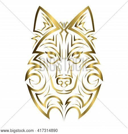 Gold Line Art Wolf Vector & Photo (Free Trial) | Bigstock
