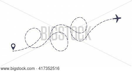Airplane Dashed Line Vector & Photo (Free Trial) | Bigstock