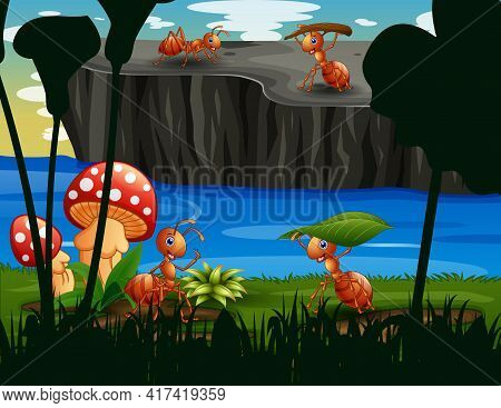 Cartoon Ants Colony Vector & Photo (Free Trial) | Bigstock