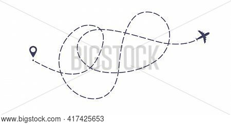 Airplane Dashed Line Vector & Photo (Free Trial) | Bigstock