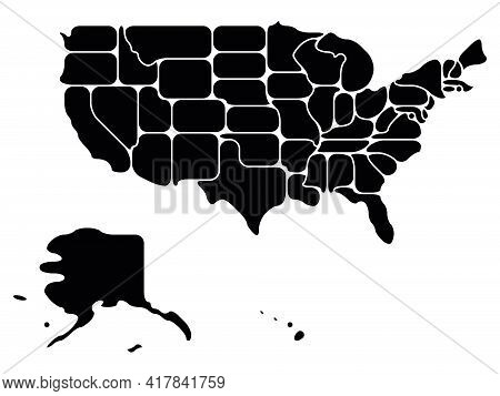 Simplified Map Usa, Vector & Photo (Free Trial) | Bigstock